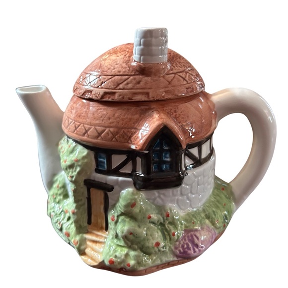 Accents | Vintage Cottage House Ceramic Teapot 5 Cottage Core Whimsical ...